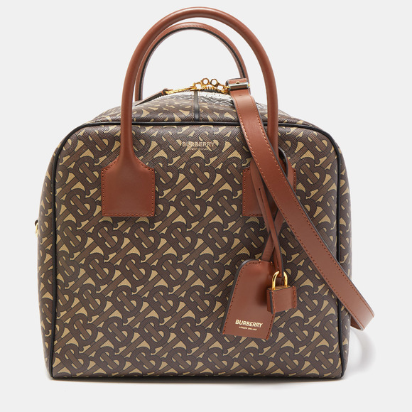 Burberry | Bags | Burberry Multicolor Tb Print Coated Canvas And ...